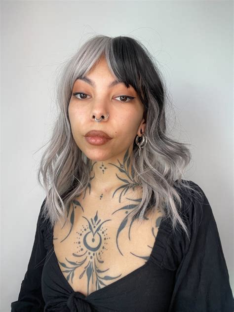 Platinum Blonde Wavy Wig With Slice Of Black Eclipse By Lush Wigs U