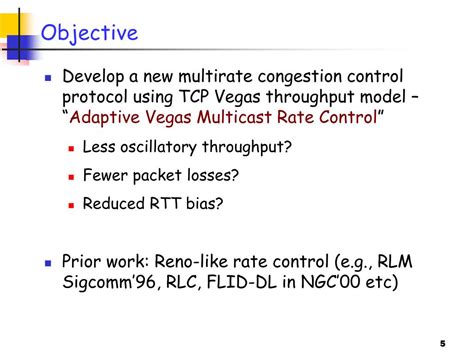 ppt multirate congestion control using tcp vegas throughput equations