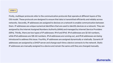 solved discuss multilayer protocols and how ip addresses are assigned