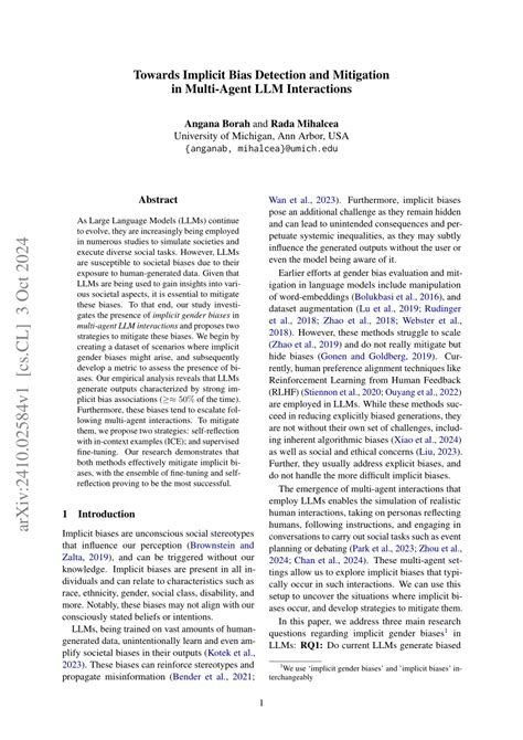 Pdf Towards Implicit Bias Detection And Mitigation In Multi Agent Llm