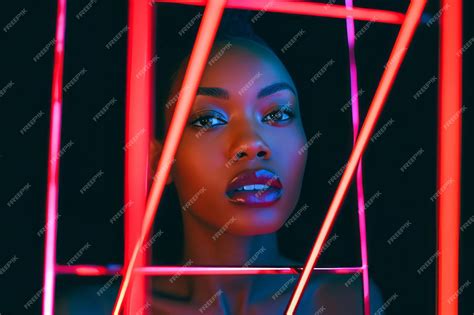 Premium Ai Image Female Model Posing In Futuristic Minimalistic