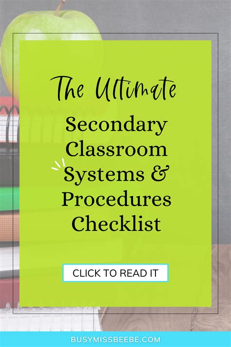 The Ultimate Secondary Classroom Systems And Procedures Checklist High School Math Classroom