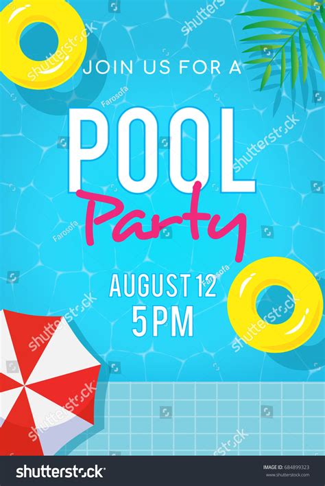 Pool Party Invitation Vector Illustration Top Stock Vector Royalty