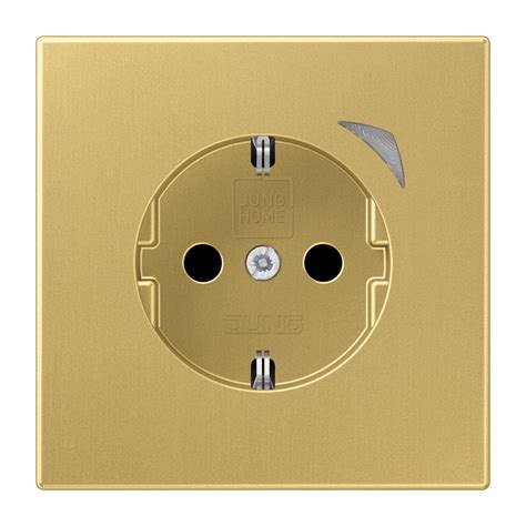 Jung Home Schuko® Socket Energy Safety Plus Classic Brass Bt Me 1521 Se C L