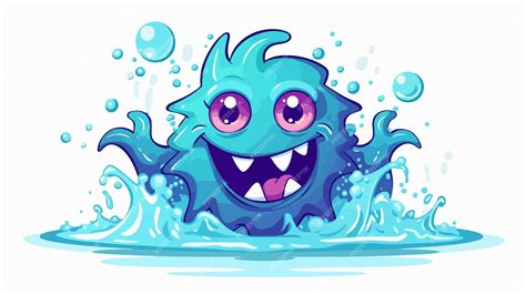 Cute Monster 2d Flat Cartoon Vector Illustration Premium Ai Generated