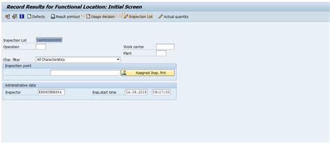 Qe20 Sap Tcode Record Results For Funct Location