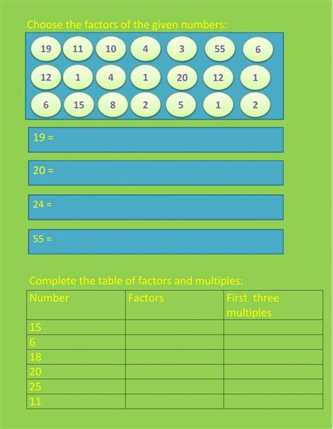 Factors And Multiples Online Activity For Grade 4 Live Worksheets Worksheets Library
