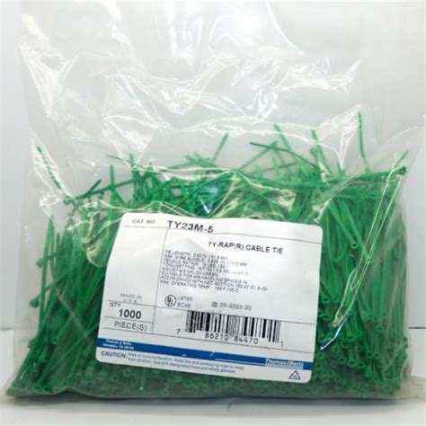 Pack Of 1000 Thomas And Betts Ty Rap Series Green Nylon Cable Tie Ty23m