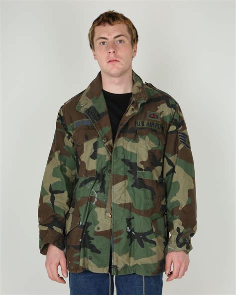 1982 Vintage Us Army M81 Woodland Camouflage M65 Field Jacket Medium