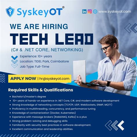 hiring techlead csharp dotnetcore networking softwaredevelopment