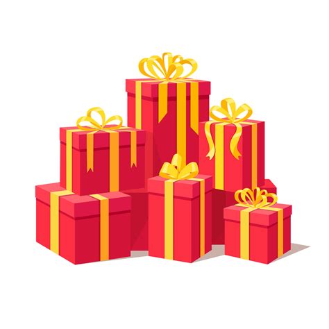 Big Pile Of T Box Present With Ribbon Bow Isolated On Background Stack Of Holiday Presents