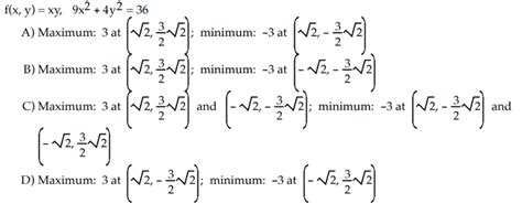 solved find the extreme values of the function subject to