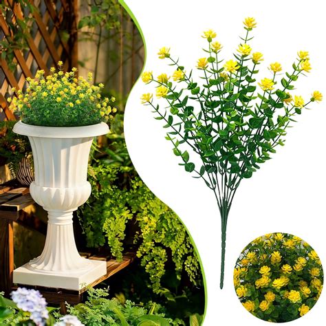 Xjghhsy Artificial Fake Mums Flowers For Outdoor Spring Decorfaux