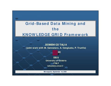 Pdf Grid Based Data Mining And The Knowledge Grid Framework