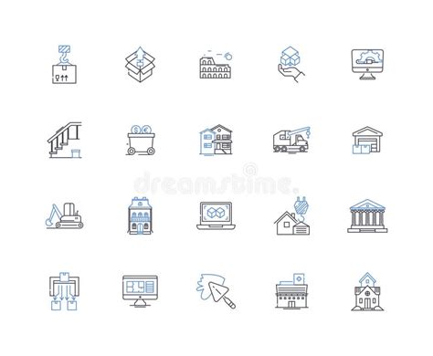 Architecture Line Icons Collection Design Planning Structure Form