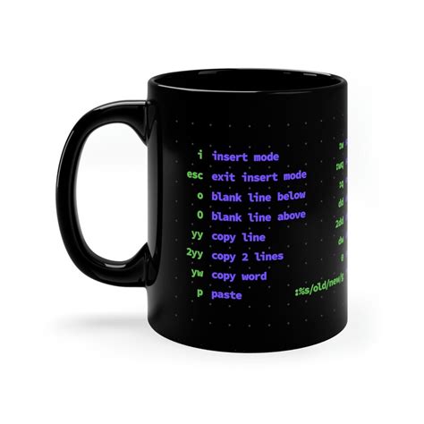 Vim Mug Vim Editor Mug Vim Cheat Sheet Mug Linux Mug Etsy
