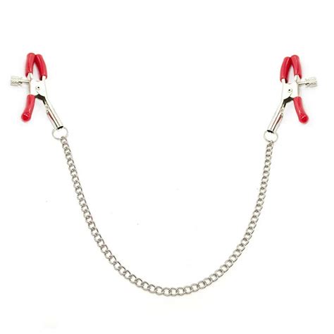 Pair Nipple Clamps Sex Slave Metal Chain Breast Clip SM Bondage Breast Sex Toy Adult Game
