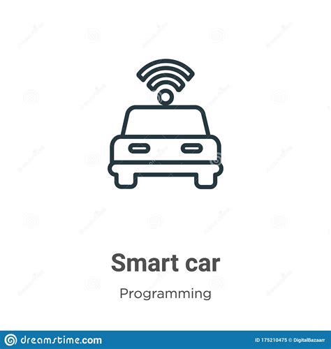 Smart Car Outline Vector Icon Thin Line Black Smart Car Icon Flat