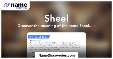 Sheel Name Meaning And Origin