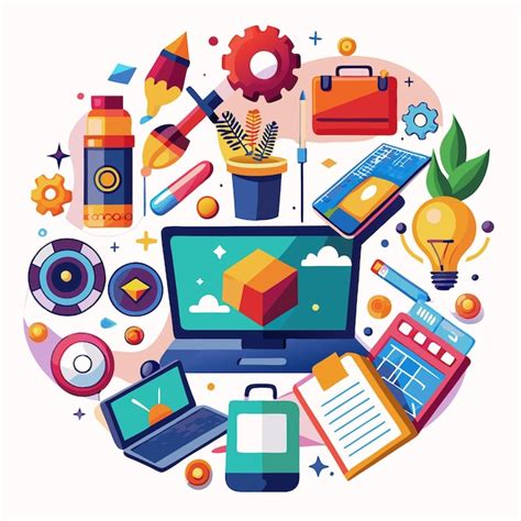 Modern Workspace With Digital And Office Tools Illustration Premium Ai Generated Vector