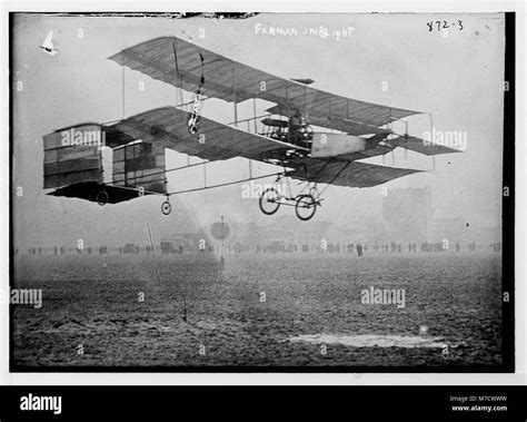 This Image Captures The Farman Flying Machine In Flight An Early