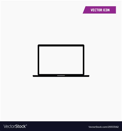 Laptop Blank Screen Icon Royalty Free Vector Image