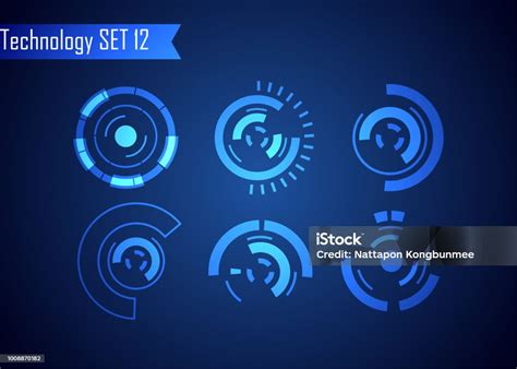 원 추상 디지털 기술 Ui 미래 Hud 가상 인터페이스 요소 Scifi 현대 사용자에 게 그래픽 모션 테마 기술 게임 컨트롤 배경 기술 또는 디자인의 요소 집합 개념에 대한