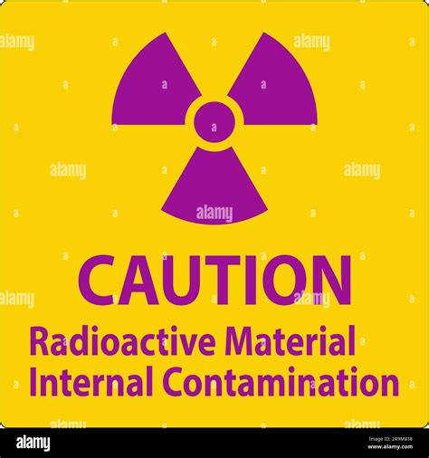Caution Radiation Sign Radioactive Material Internal Contamination