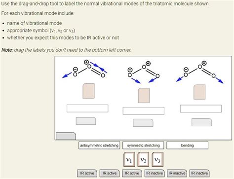 Solved Use The Drag And Drop Tool To Label The Normal Vibrational Modes Of The Triatomic