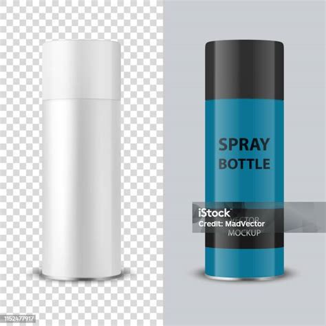 벡터 3d 현실적인 흰색 빈 스프레이 수 투명 한 배경에 고립 된 모자 근접 촬영 스프레이 병 분무기의 디자인 템플릿은 모의 업 패키지 광고 헤어 스프레이 탈취 등을 할 수