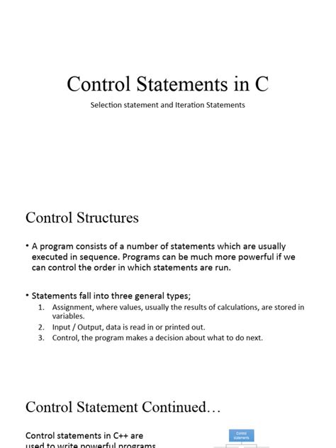 03 Control Statements In C Pdf Control Flow Computer Engineering