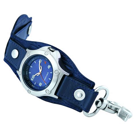Buy Online Fastrack Quartz Analog Blue Dial Leather Strap Watch For