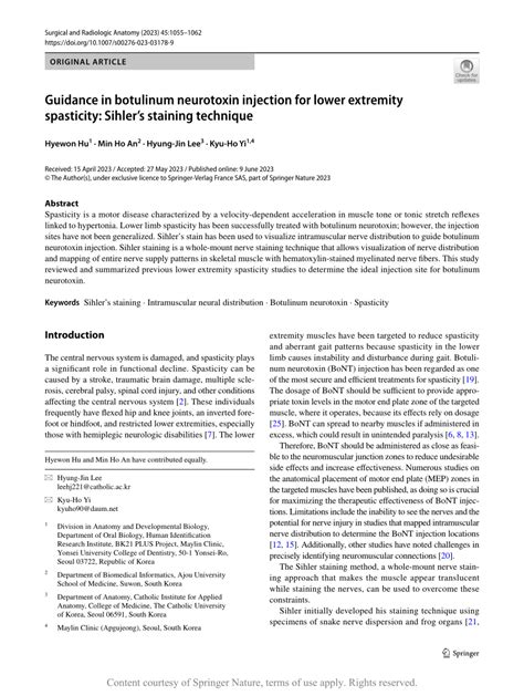 Guidance In Botulinum Neurotoxin Injection For Lower Extremity