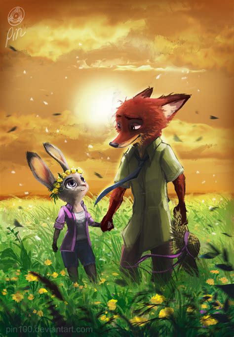 Zootopia Fanart Judy And Nick By Pin100 On Deviantart
