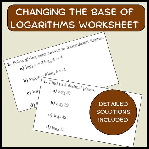 Basic Logarithm Rules Worksheet