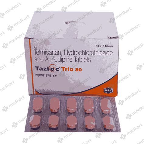 Tazloc Trio 80mg Tablet 10s Price Composition And Generic Alternatives