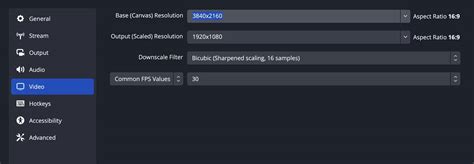 how to set custom resolution in obs