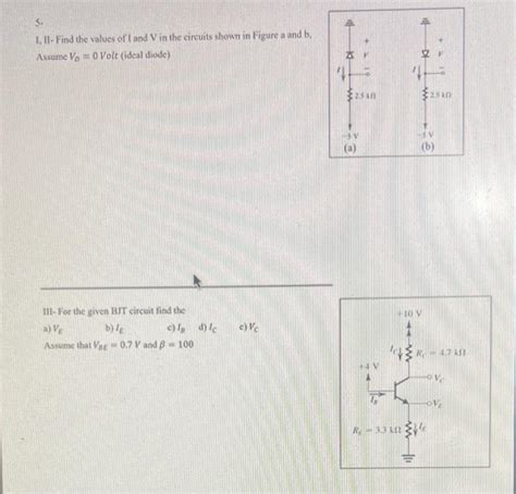 Solved I II Find The Values Of L And V In The Cireuits Chegg