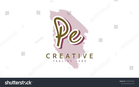 Pe Initials Handwriting Logo Vector Stock Vector Royalty Free 1958779540 Shutterstock