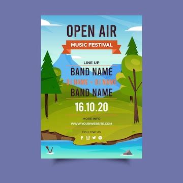 Premium Vector Open Air Music Festival Poster
