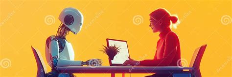 Collaboration Between Human And Robot On A Technology Project In A Modern Workspace During