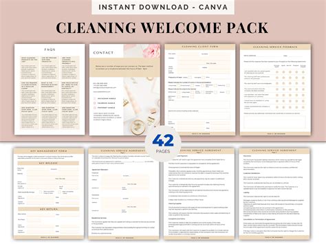Cleaning Business Client Welcome Packet 42 Page Canva Template Etsy