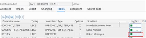 abap behaviour of return parameter of bapi goodsmvt create stack