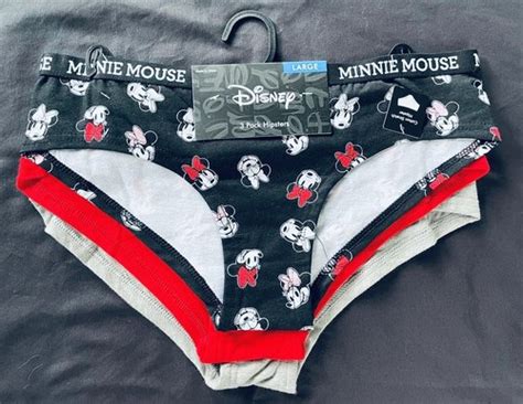 Nwt Disney Minnie Mouse Womens Cotton Hipster Panties 3 Pair Pack Sz
