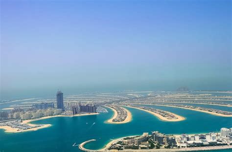 Premium Photo Aerial View From Helicopter Of The Palm Jumeirah Beach