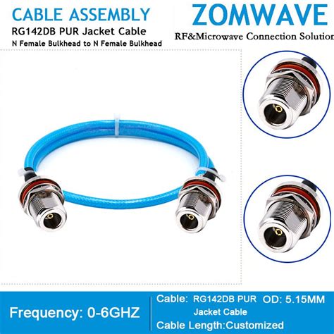 N Type Female Bulkhead To N Type Female Bulkhead Rg142db Pur Jacket Cable 6ghz Custom Rf