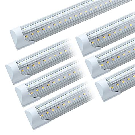 Holdwill 6 Pack Led Shop Light Fixture 8ft 75w Integrated V Shaped