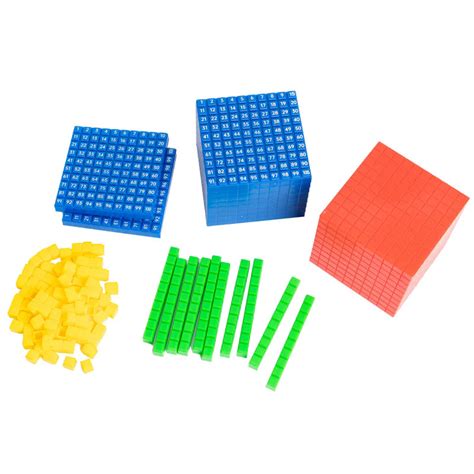 Base Ten Set With Printed Flats 121 Piece In Box Elex Academic Bookstore