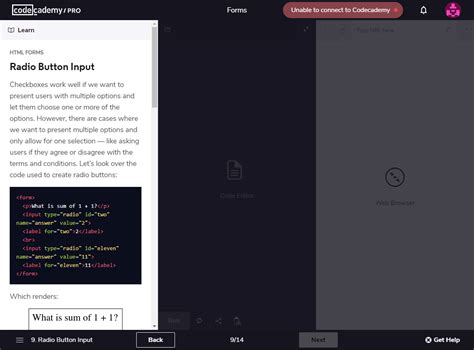 Unable To Connect To Codecademy Bug Reporting Codecademy Forums