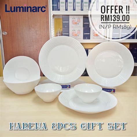 Luminarc Harena 8pcs Dinner Set With Box Shopee Malaysia